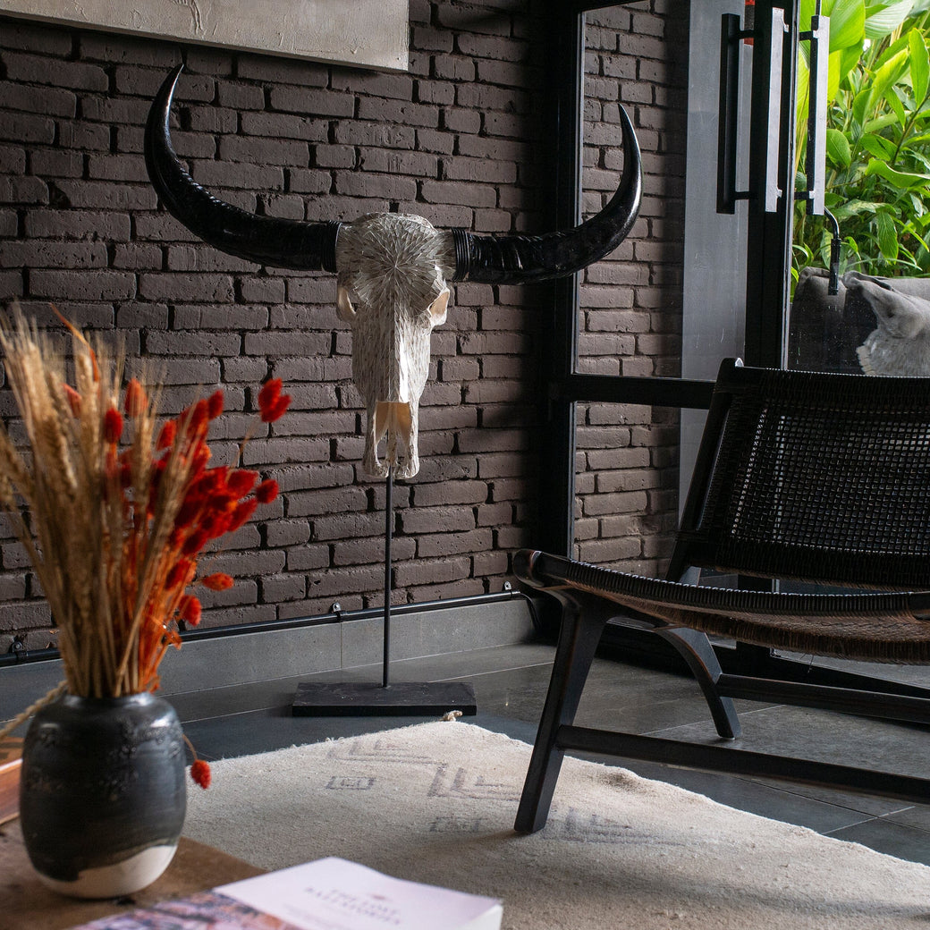 Buffalo Skull - Beige Mirror // Mosaic Finish – Skull Bliss