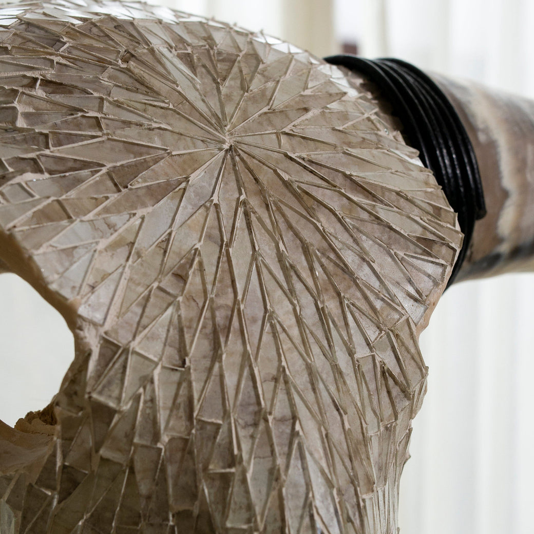 Longhorn Skull - Beige Mirror // Mosaic Finish – Skull Bliss