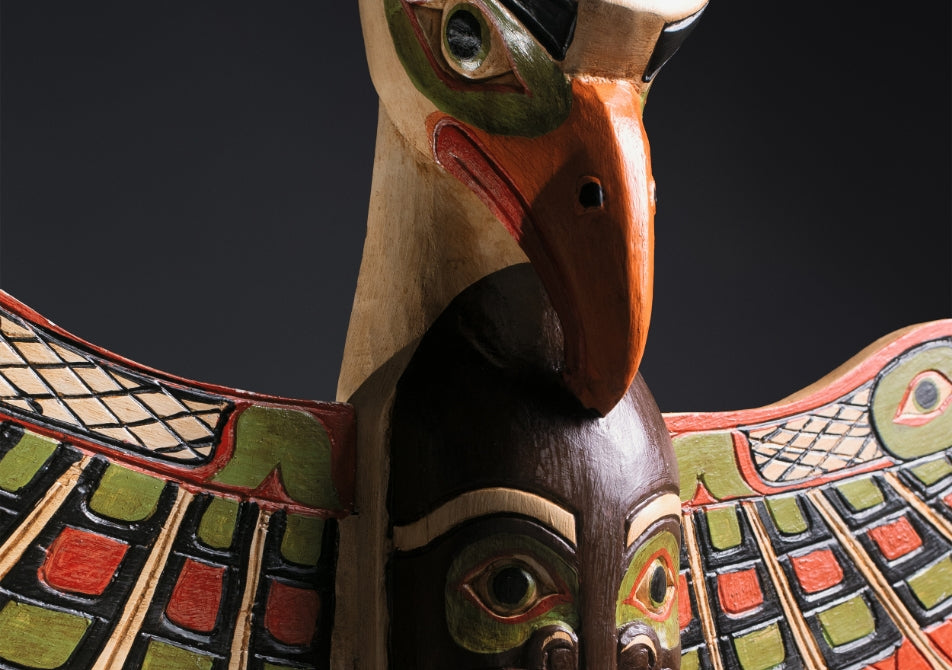 Hand Carved Totem Pole - Phoenix – Skull Bliss